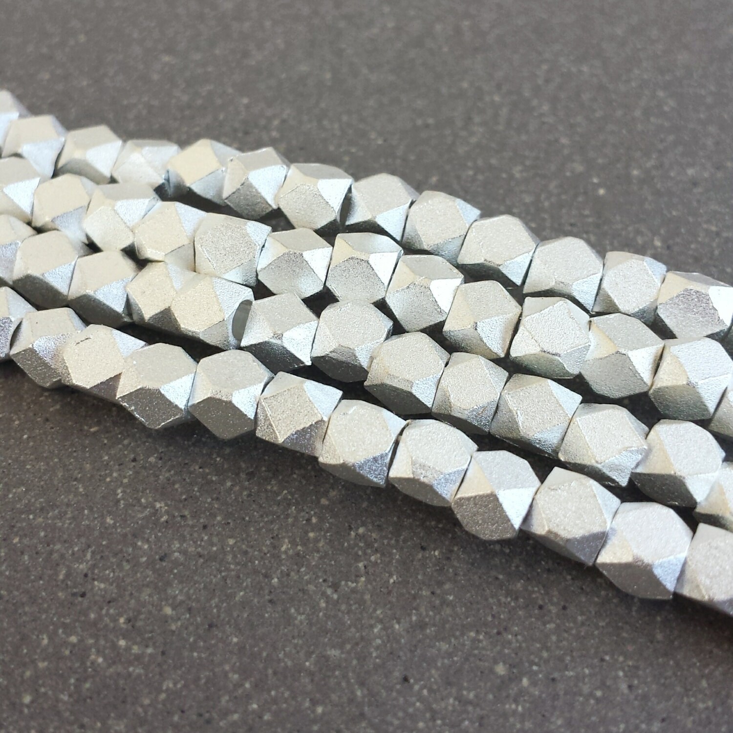 Satin Silver 3.5mm Faceted Metal Beads Cornerless Cubes - Etsy