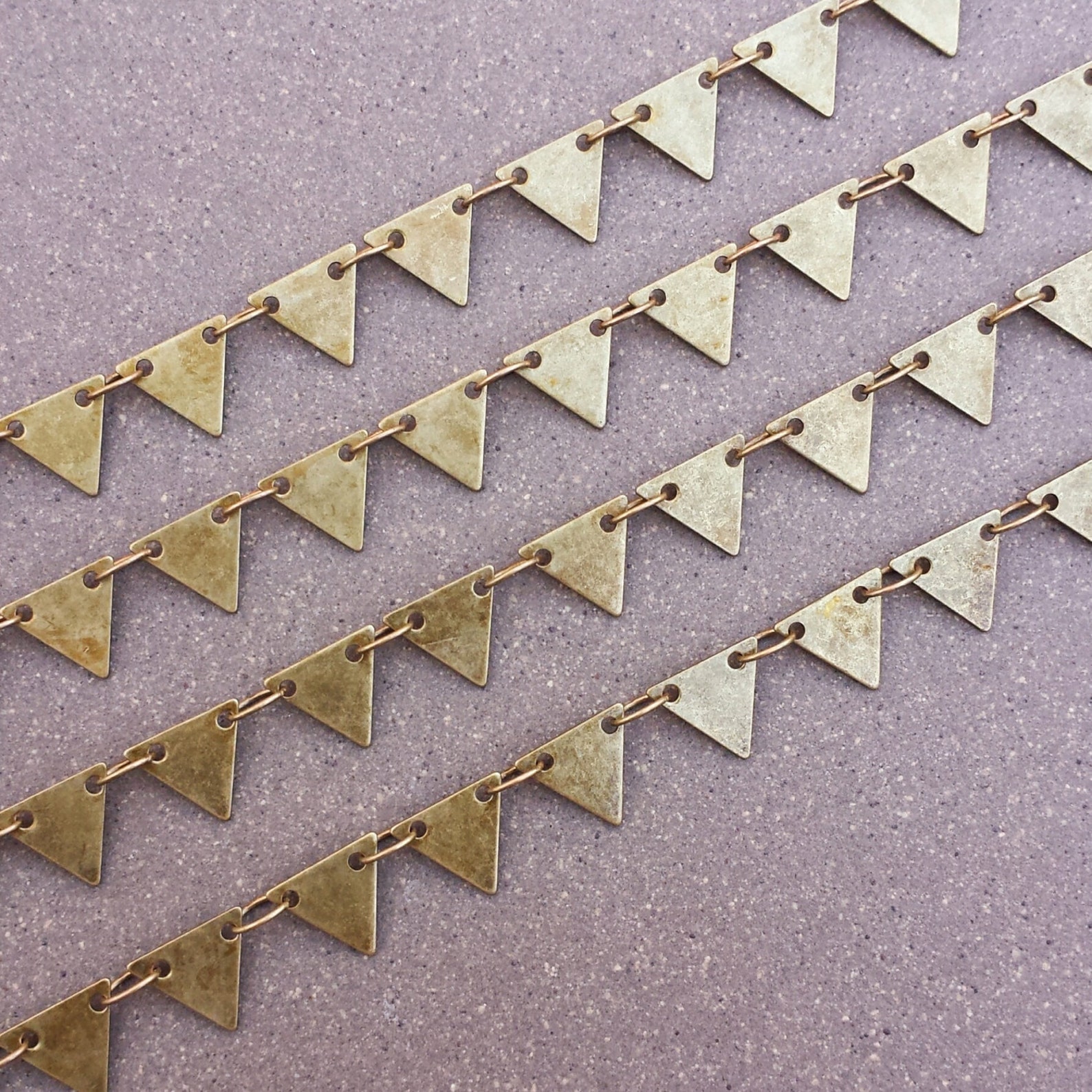 7.25mm Triangle Chain Antique Brass Bulk Chain 1 Foot 3 - Etsy