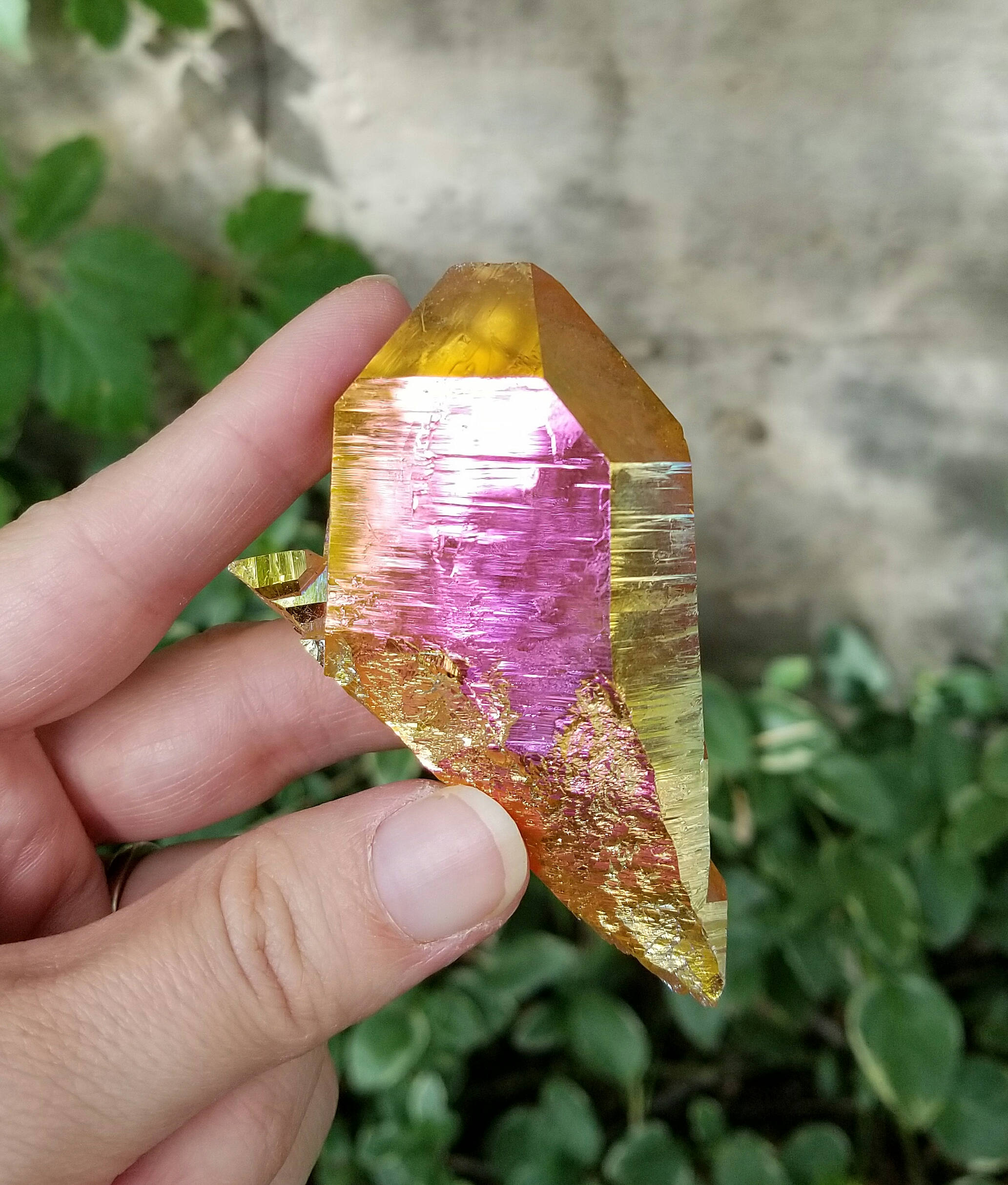 Sunset Aura Quartz Crystal Large Yellow Orange | Etsy