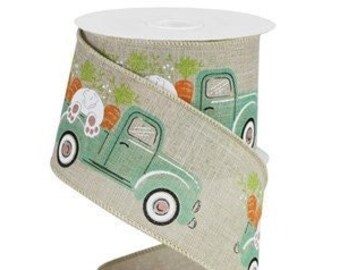 2.5 X 10YD Bunny Bottom With Carrots and Truck Wired | Etsy