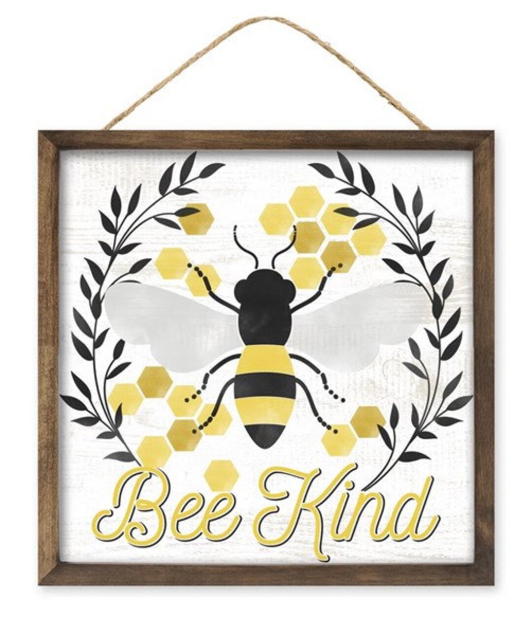 10" Square White, Black, & Yellow Be Kind/ Bee Kind Sign - AP8766 - Etsy