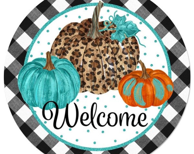 12" Round Metal Welcome Sign - Wreath Enhancement - Fall Sign - Etsy