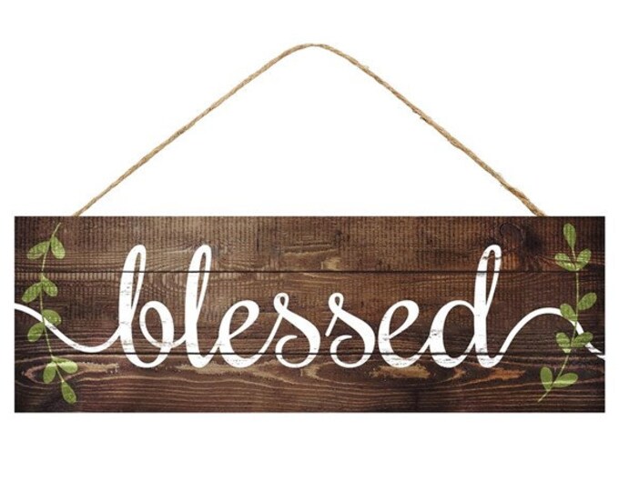 15l X 5h Blessed With Green Leaf Vines Sign AP8005 - Etsy