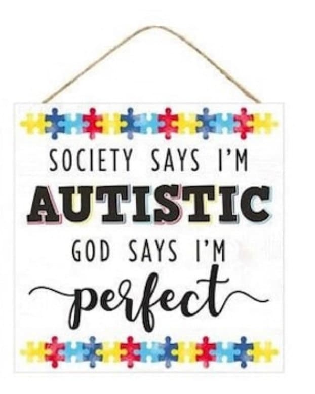 Sign White Autism Puzzle Piece Sign Autism Autism - Etsy