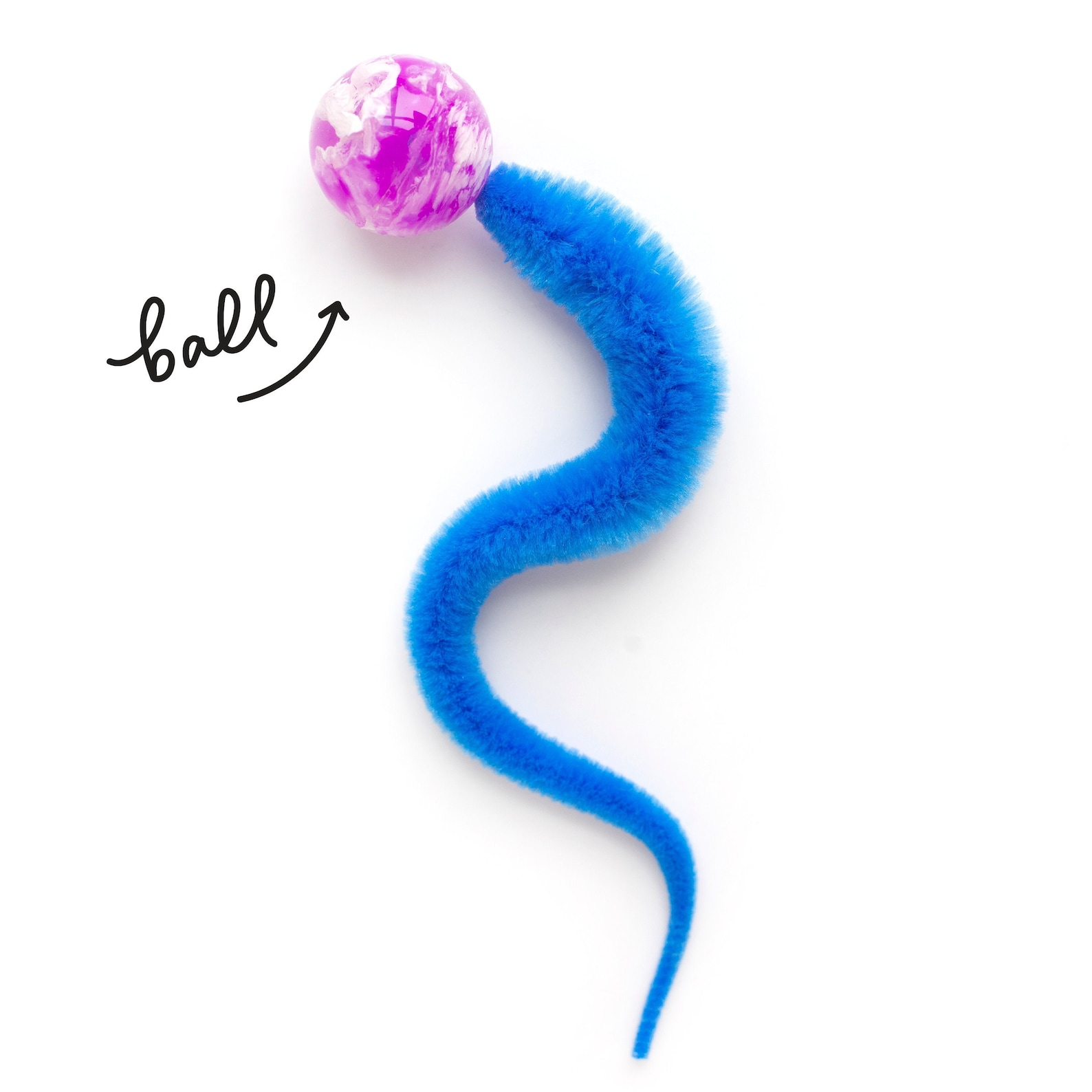 Super Bouncy Wiggly Ball Cat Toy With Wiggly Tail, Fun Cat Toy Ball ...
