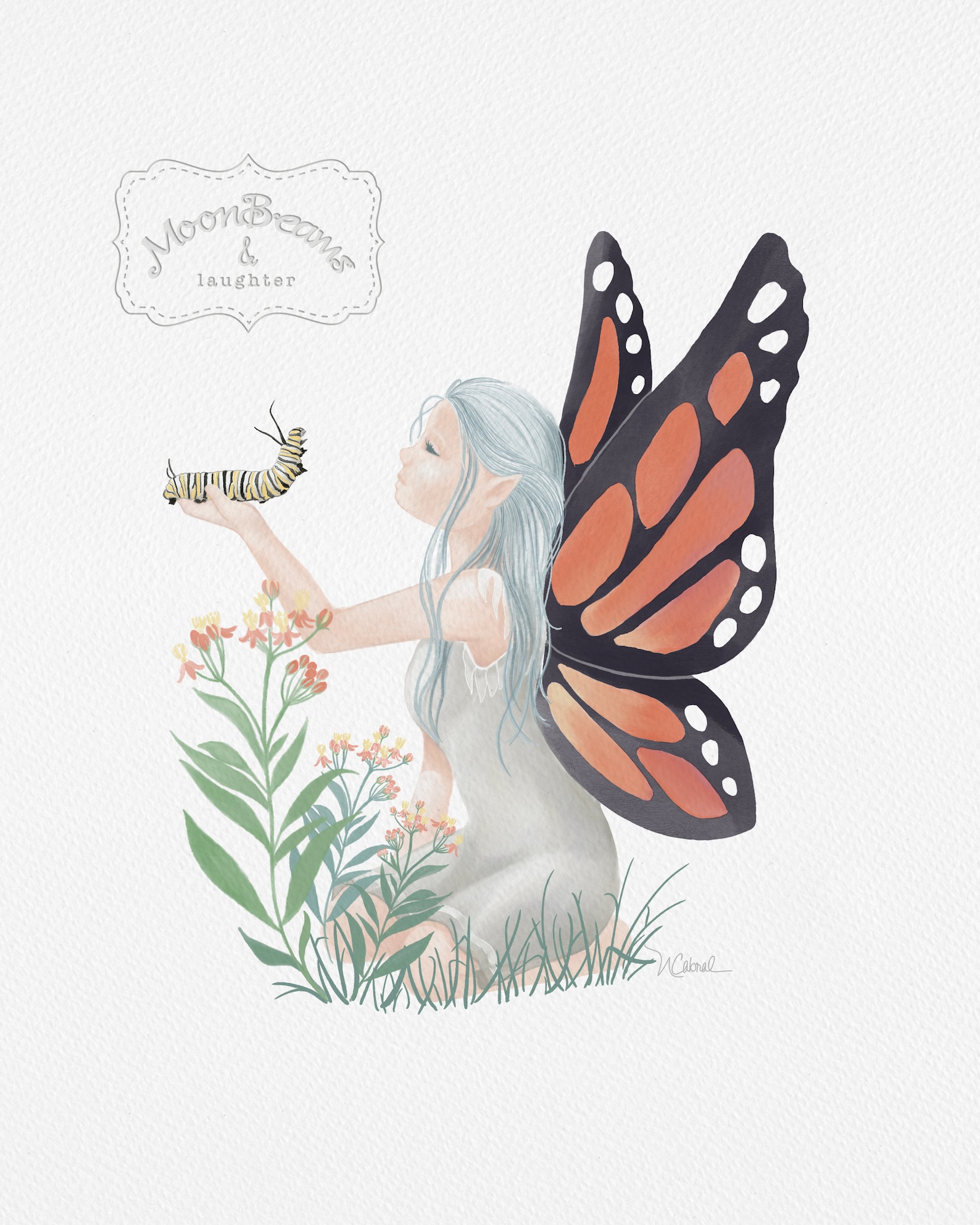 Monarch Fairy Nursery Art Printable Illustration - Etsy
