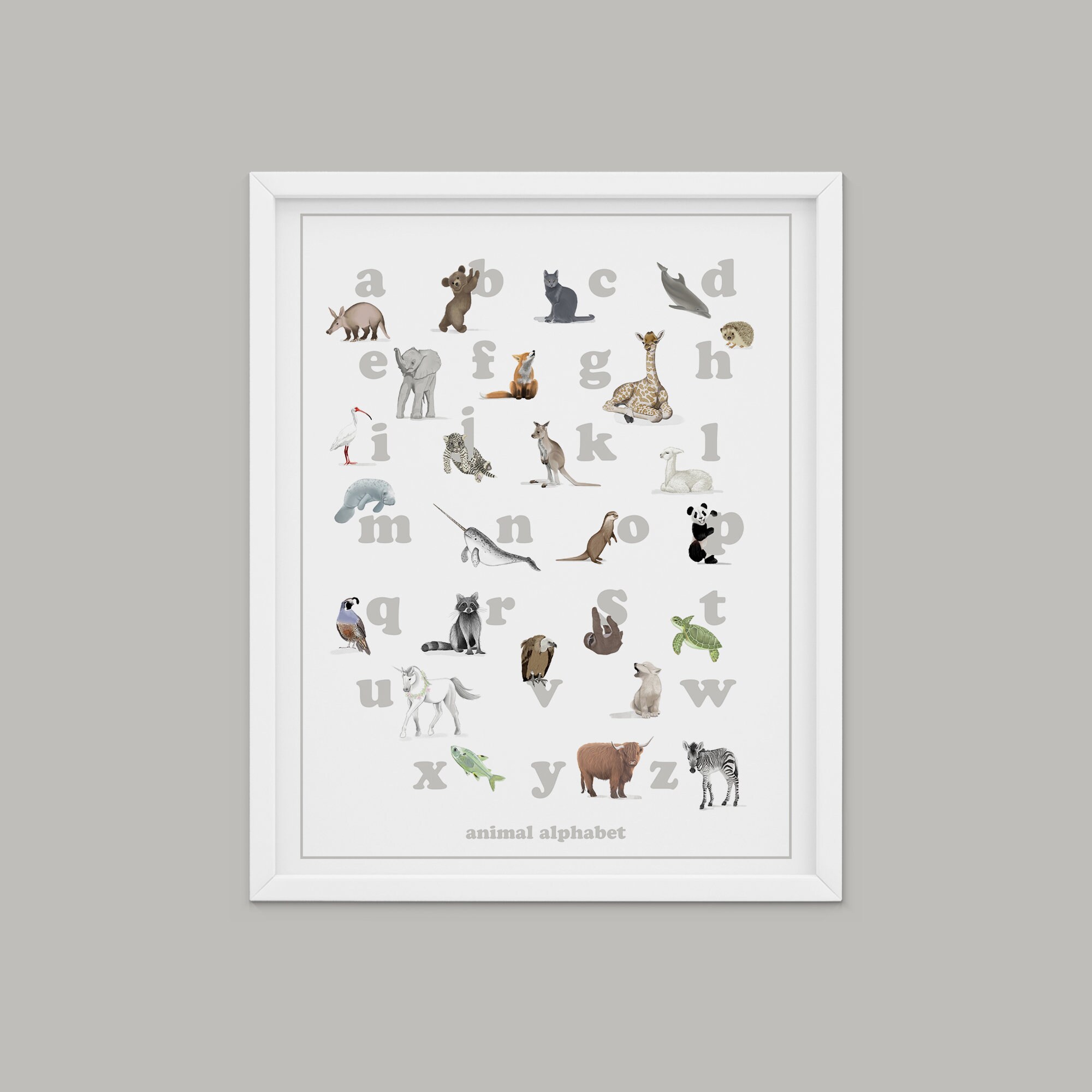 Animal Alphabet Poster Nursery Printable Animal Nursery Art - Etsy
