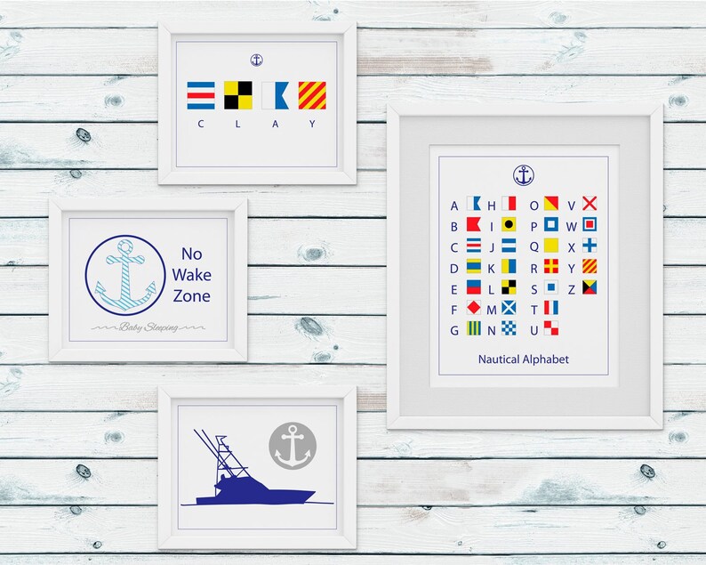 Nautical Nursery Printable, No Wake Zone Digital Download, Anchor Print ...