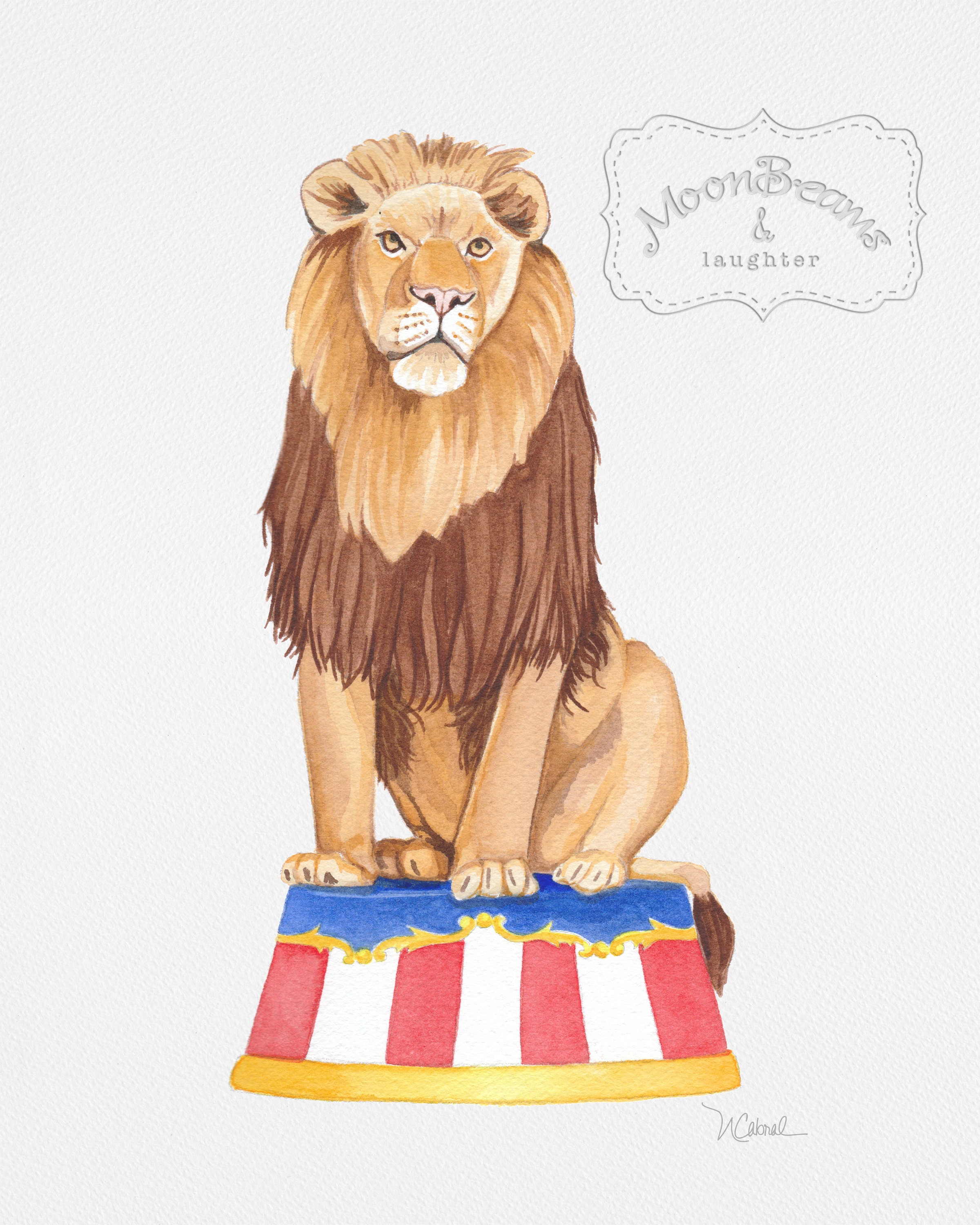 Circus Lion Illustration is a Digital Download Art Print for Nursery ...