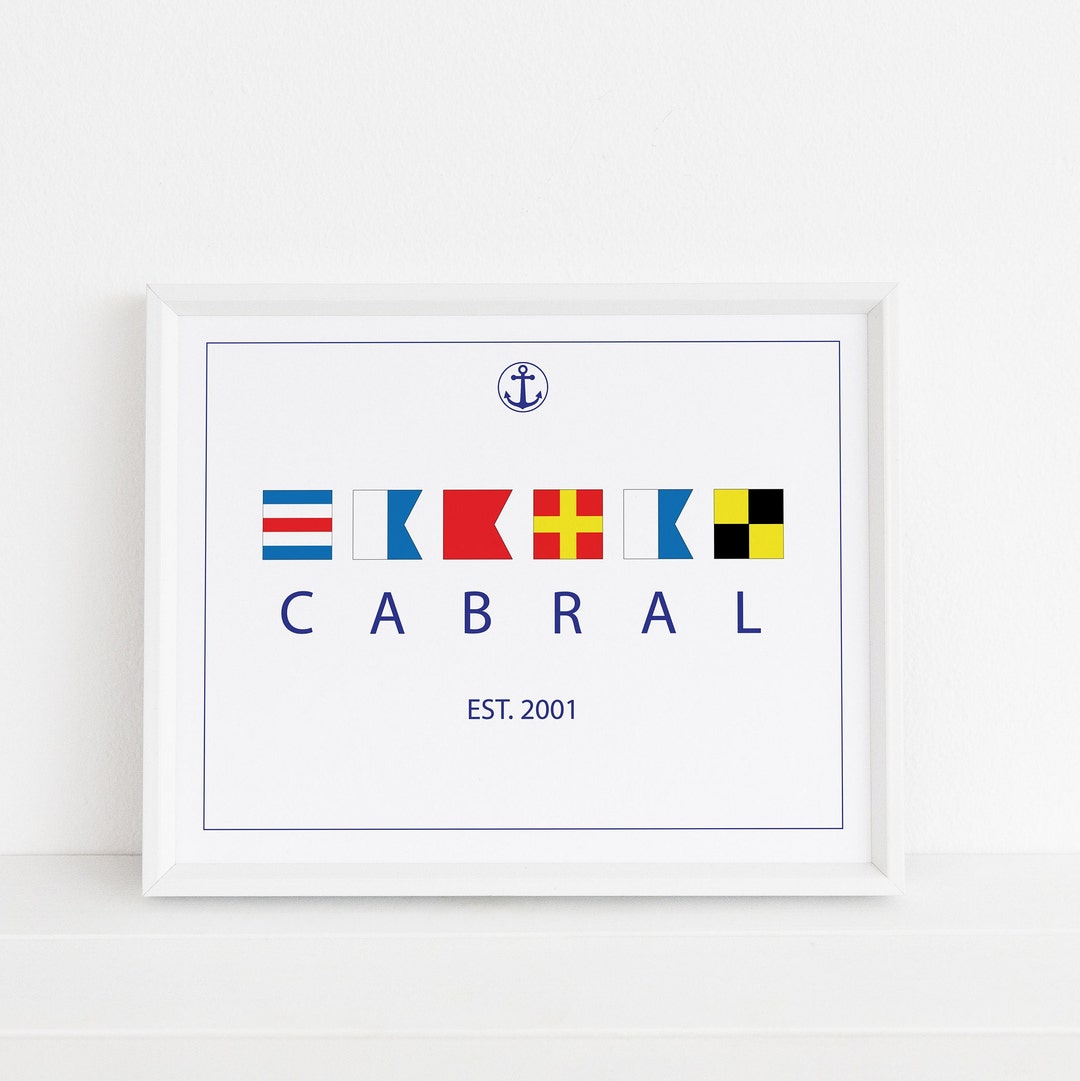 Custom Nautical Flag Name,anniversary Gift,house Warming Gift First ...