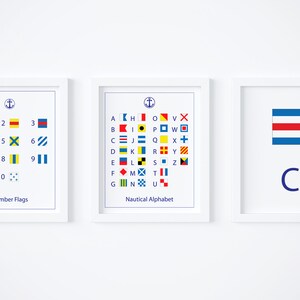 Nautical Flag Numbers Nursery Printable, Nautical Flags, Nautical ...