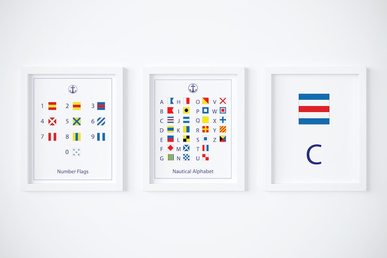 Nautical Flag Numbers Nursery Printable, Nautical Flags, Nautical ...