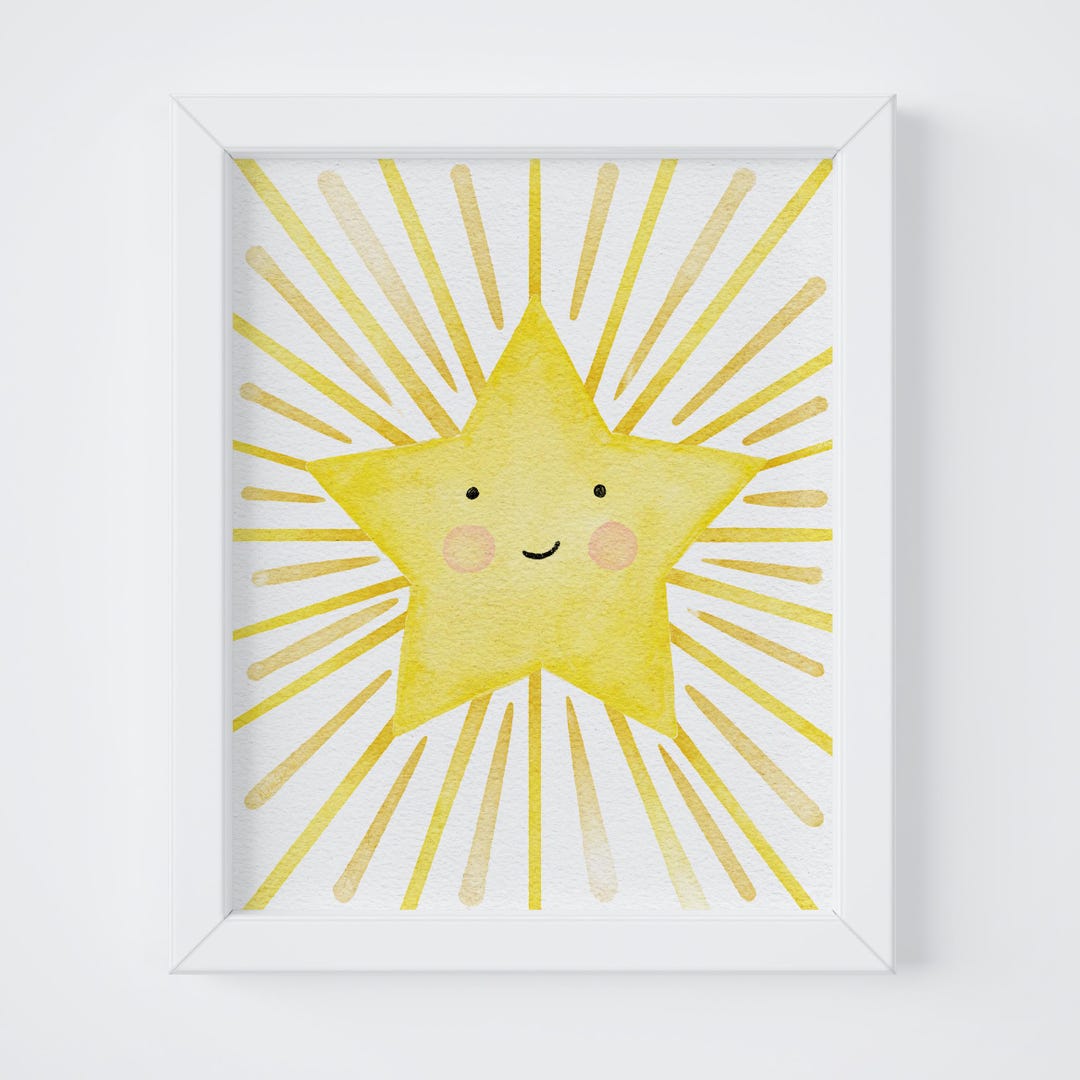 Happy Star Nursery Art Print Digital Download - Etsy