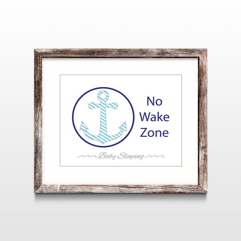 Nautical Nursery Printable, No Wake Zone Digital Download, Anchor Print ...
