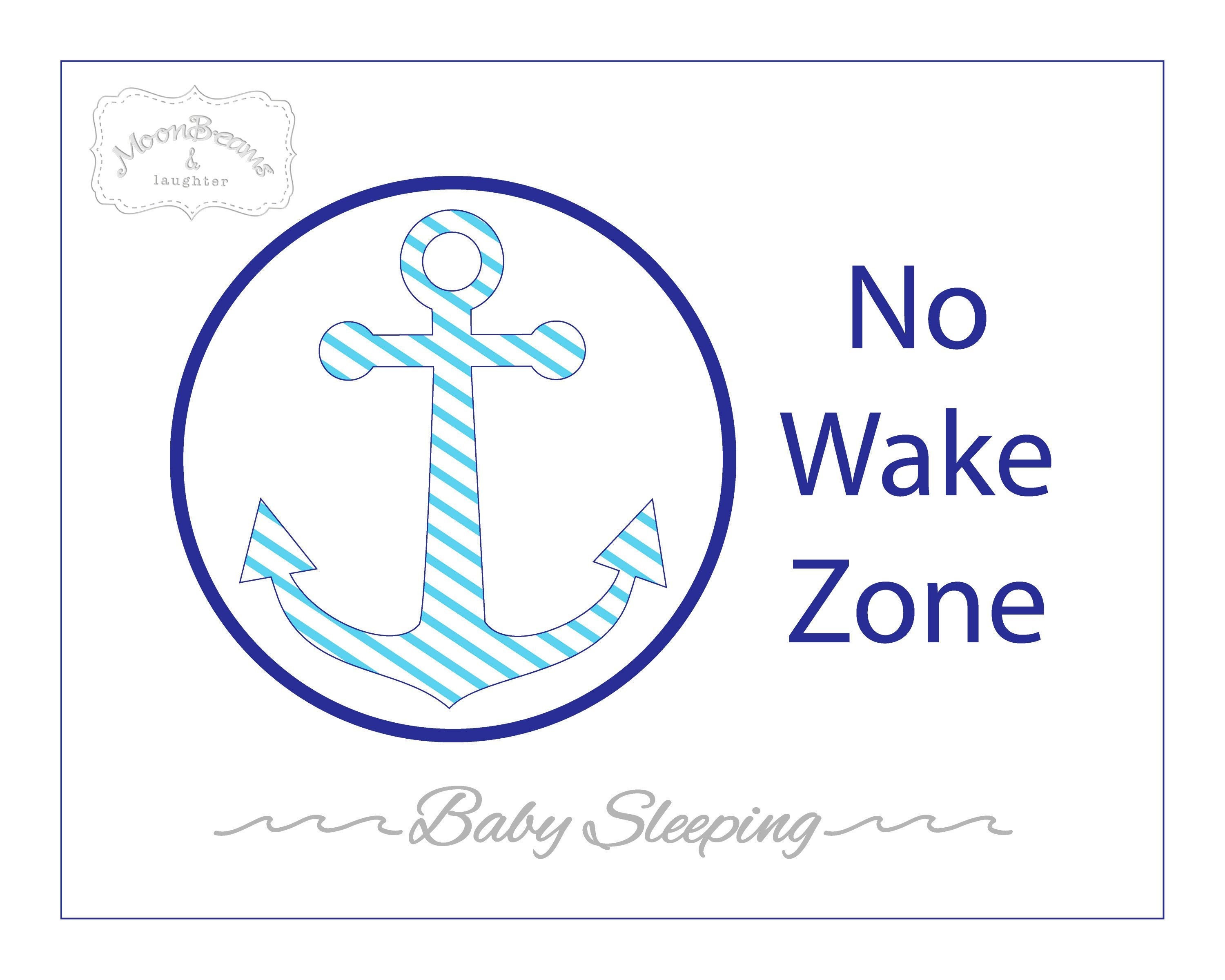 Nautical Nursery Printable, No Wake Zone Digital Download, Anchor Print ...