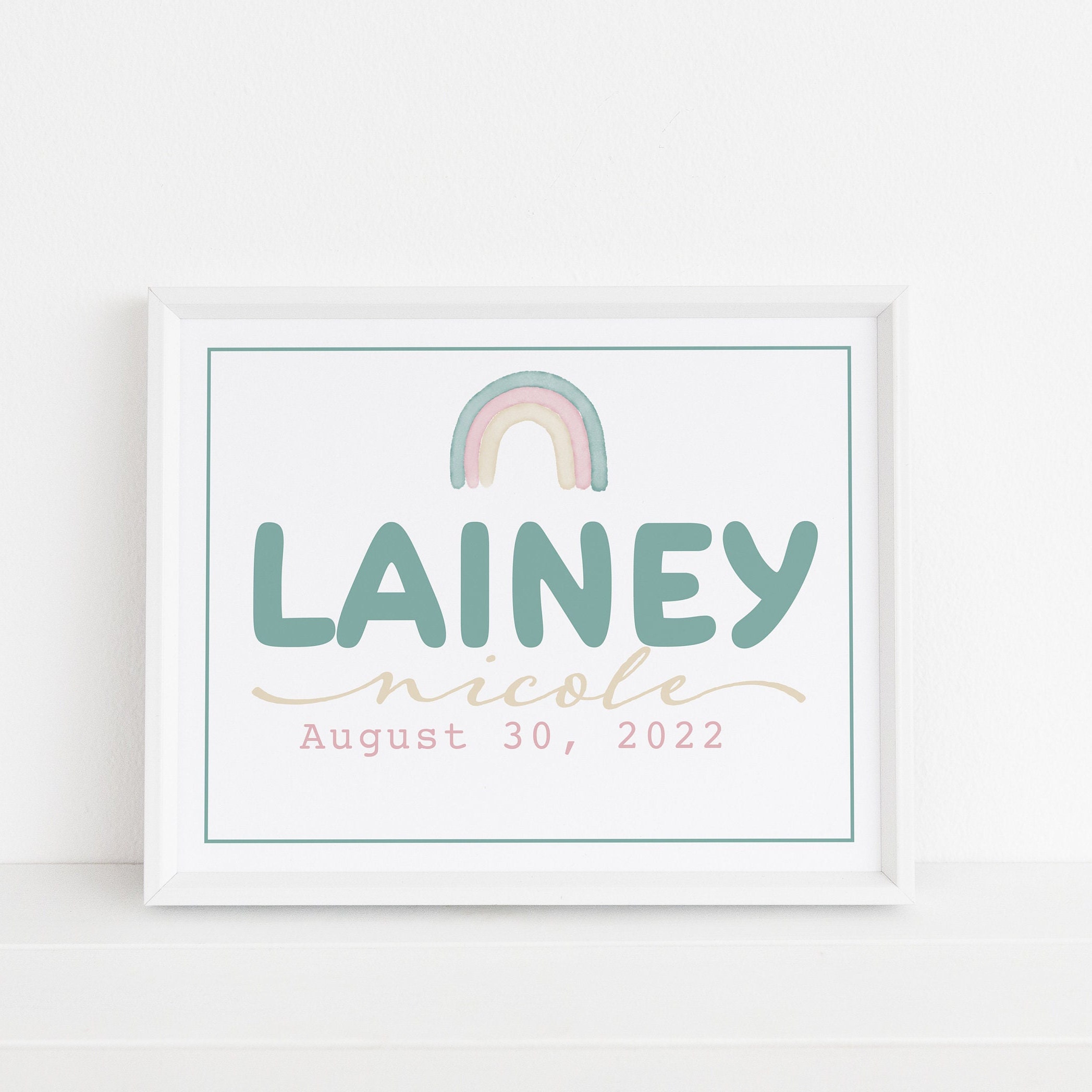 Custom Baby Name Printable Girl's Nursery Digital - Etsy