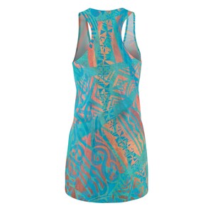 Samoan Pacific Tapa Design Beautiful Ocean Blue Womens Cut & | Etsy