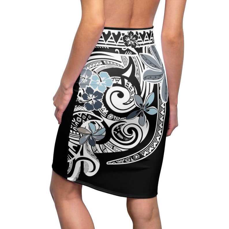 Hawaiian Platinum Floral Tribal Threads Women's Pencil | Etsy