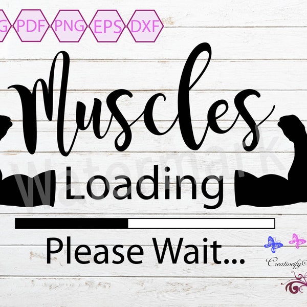 Muscles Loading Please Wait Svg - Etsy