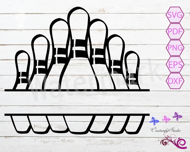 Bowling Pin Monogram SVG Cut File Bowling Monogram Vector | Etsy