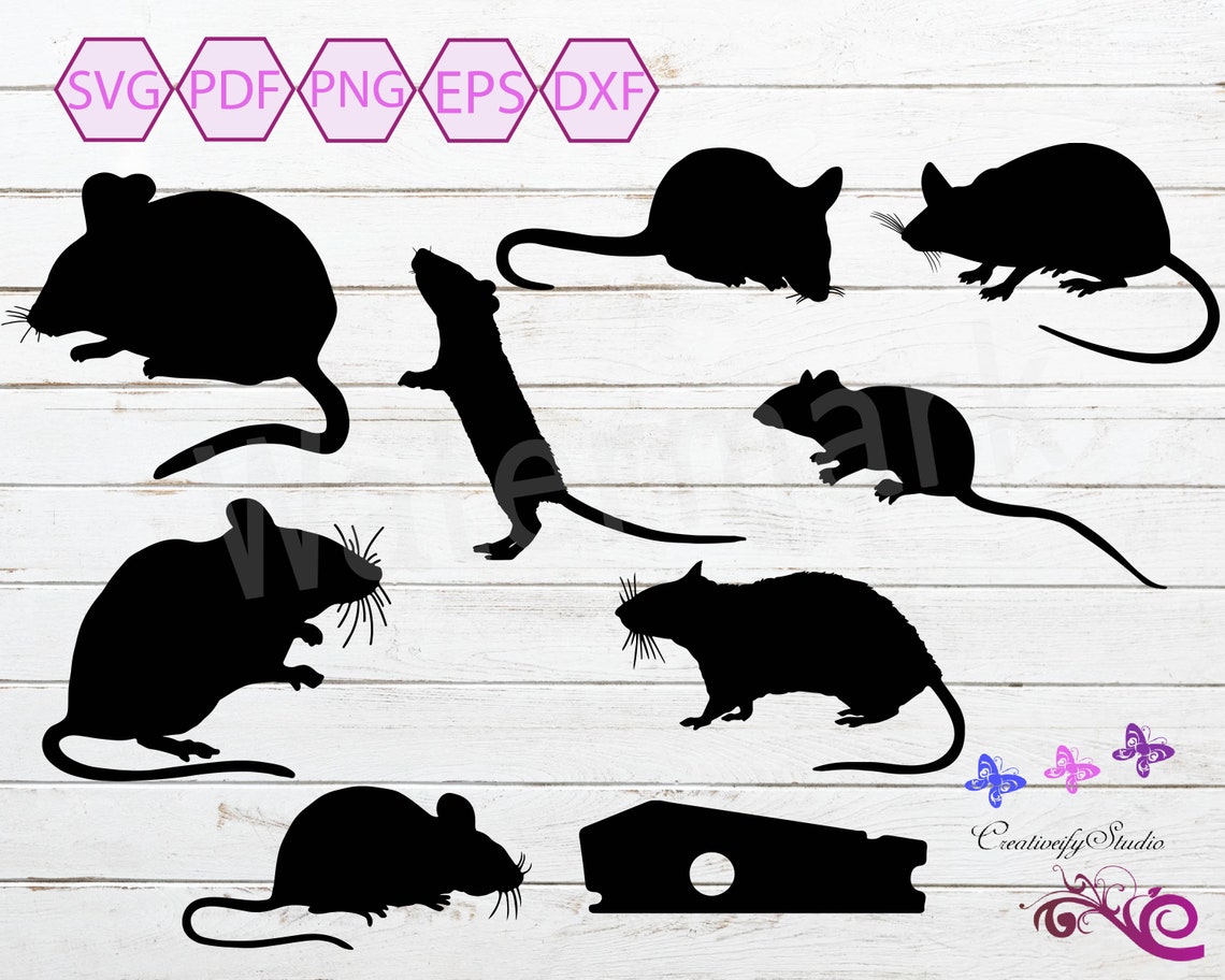 Mouse SVG Silhouette Clipart Mice Vector Decal Rodent SVG - Etsy
