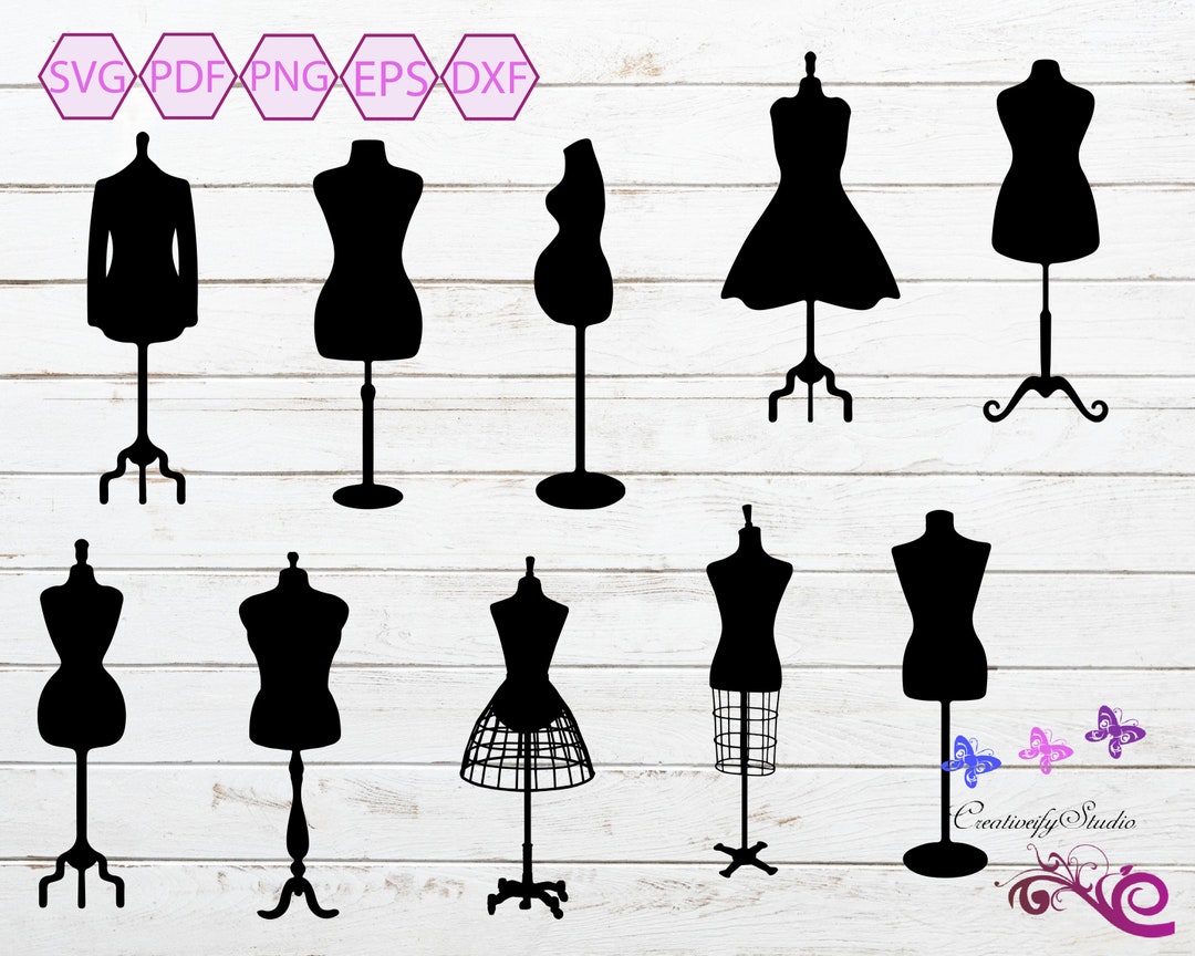 Mannequin Torso Bundle, Torso SVG, Stand Display, Dress Maker, Clothes ...