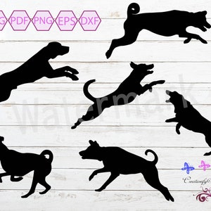Jumping Dogs SVG Clipart, Dog Images, Dog Iron On, Puppy Vector ...