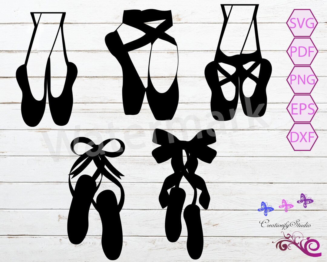 Ballet Slippers SVG, Dancing Vector, Ballet Shoes, Ballerina SVG ...