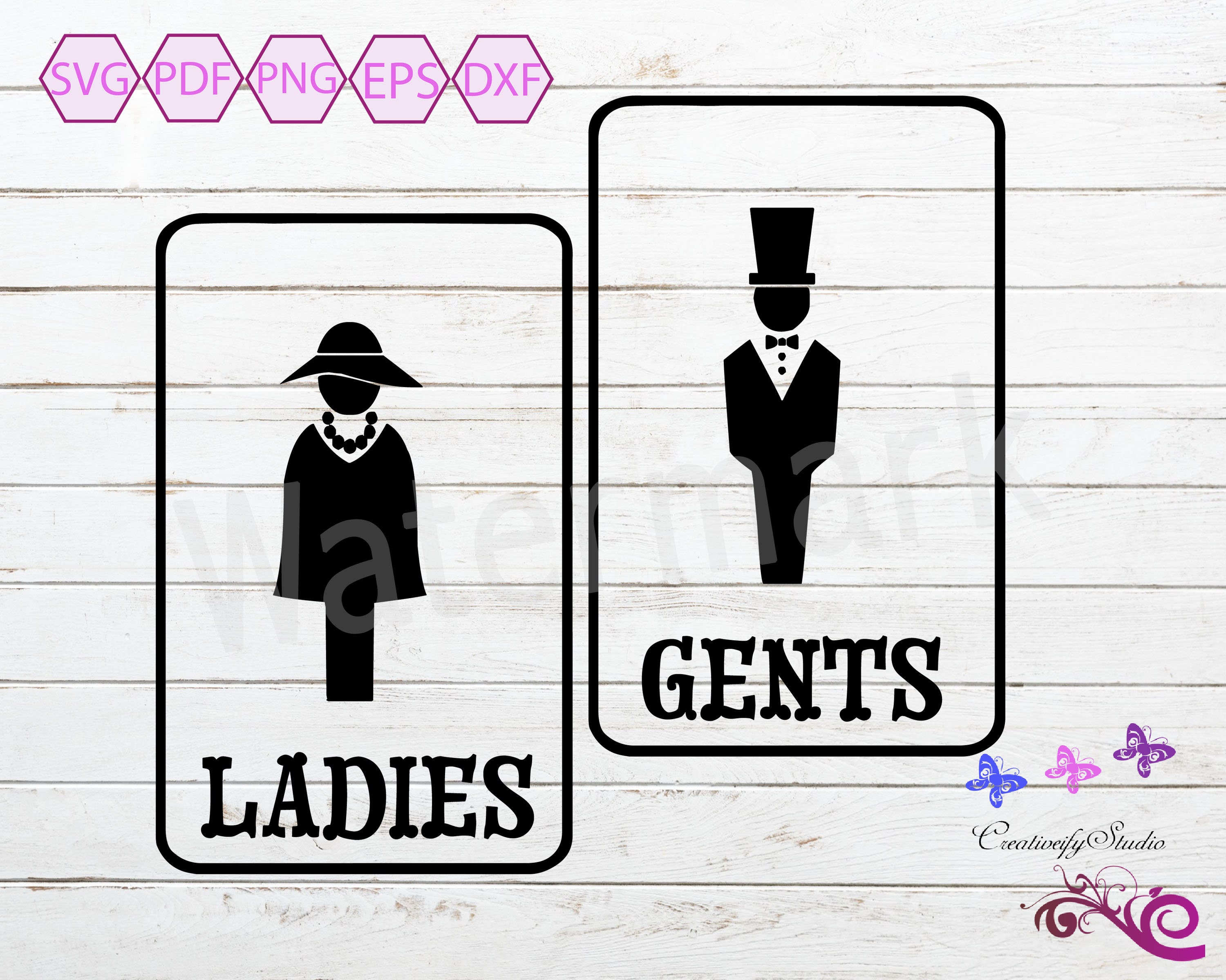 Washroom Signs SVG Ladies Restroom Gents Bathroom Mens - Etsy Canada