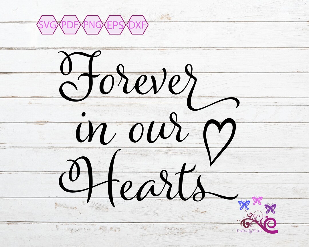 Memorial Quote SVG, Forever in Our Heart, Never Forgotten, in Loving ...