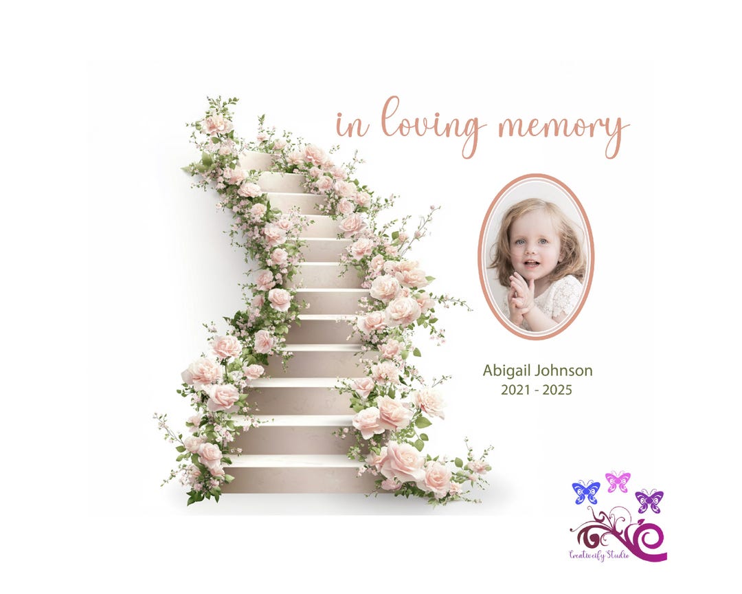 Heaven Background With Pink Flowers PNG, Memorial Image, Stairway to ...