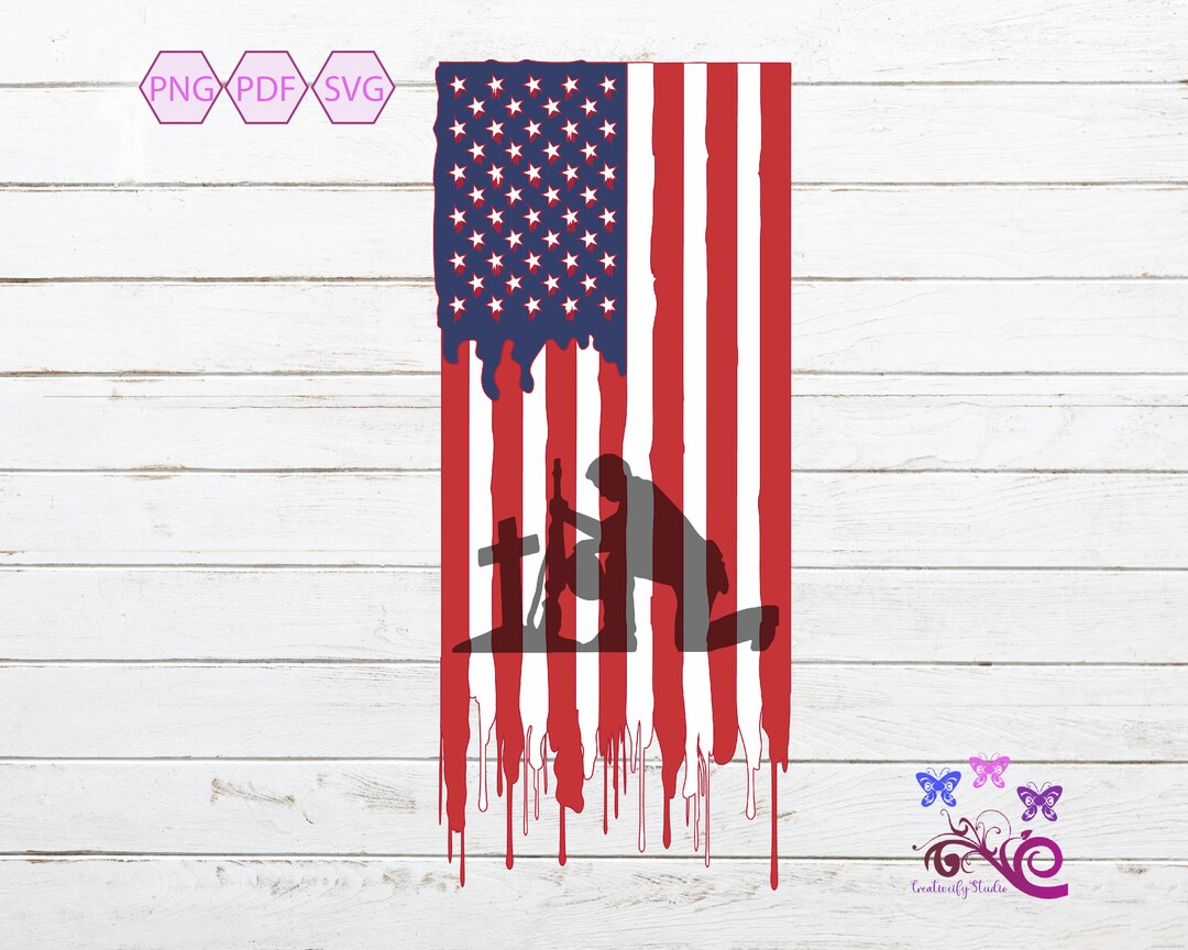 American Flag Fallen Soldier SVG, Fallen Veteran, Proud Military ...