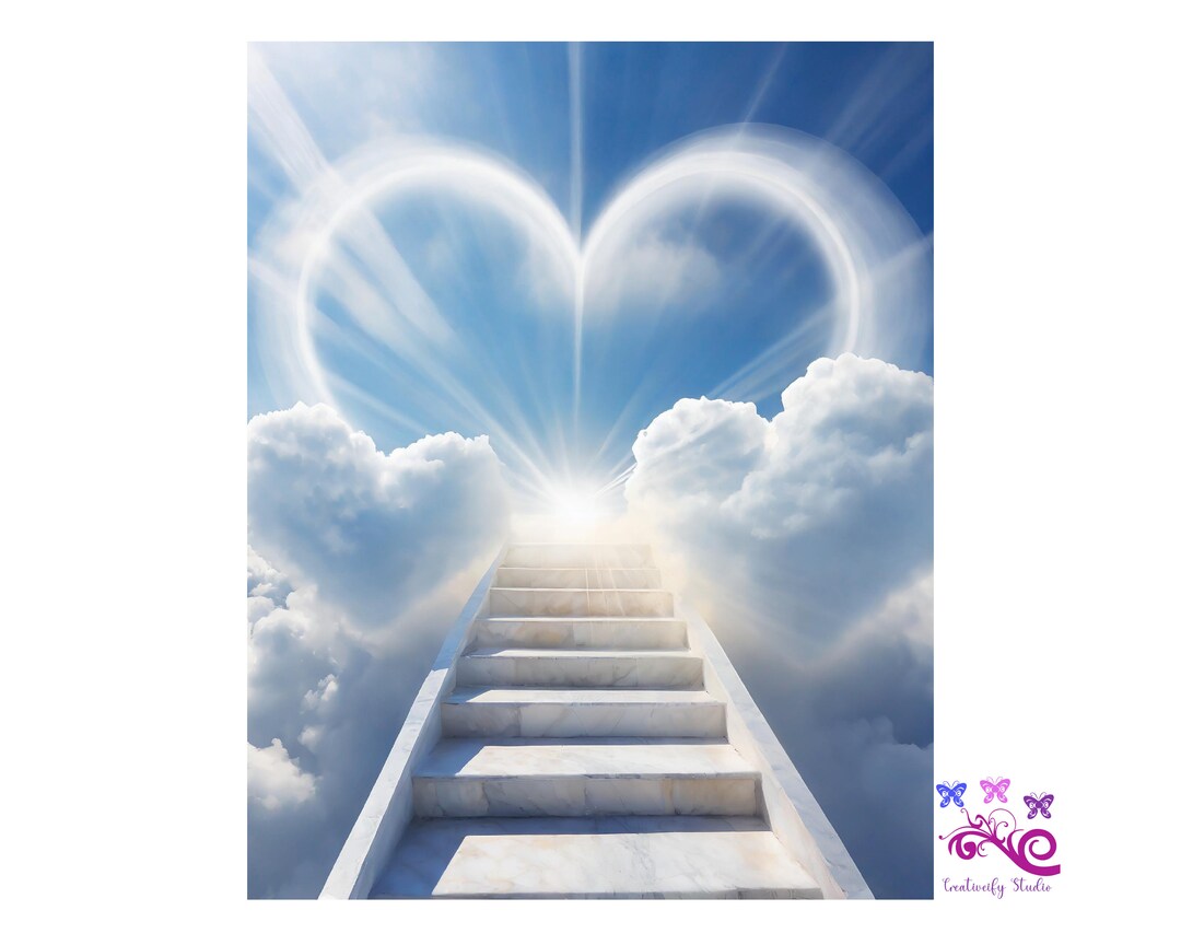 In Loving Memory PNG, Blue Heaven Image With White Clouds and A Heart ...