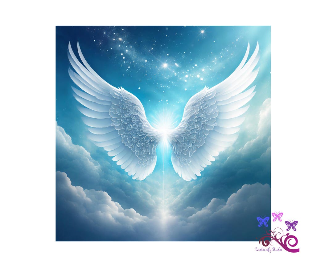 In Loving Memory Memorial Background With Serene Angel Wings PNG, Blue ...