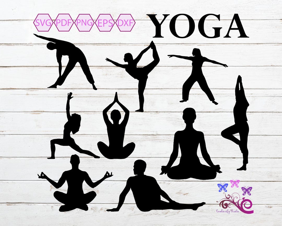 Yoga Poses SVG, Yoga Bundle, Mind-body Workout, Yoga Clipart, Yoga ...