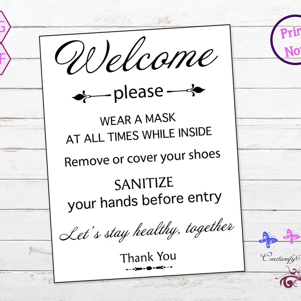 Sanitize Sign - Etsy