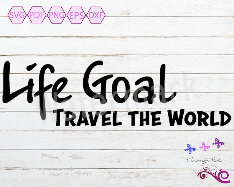 Life Goal Travel the World SVG, Vacation Time, Love to Travel ...