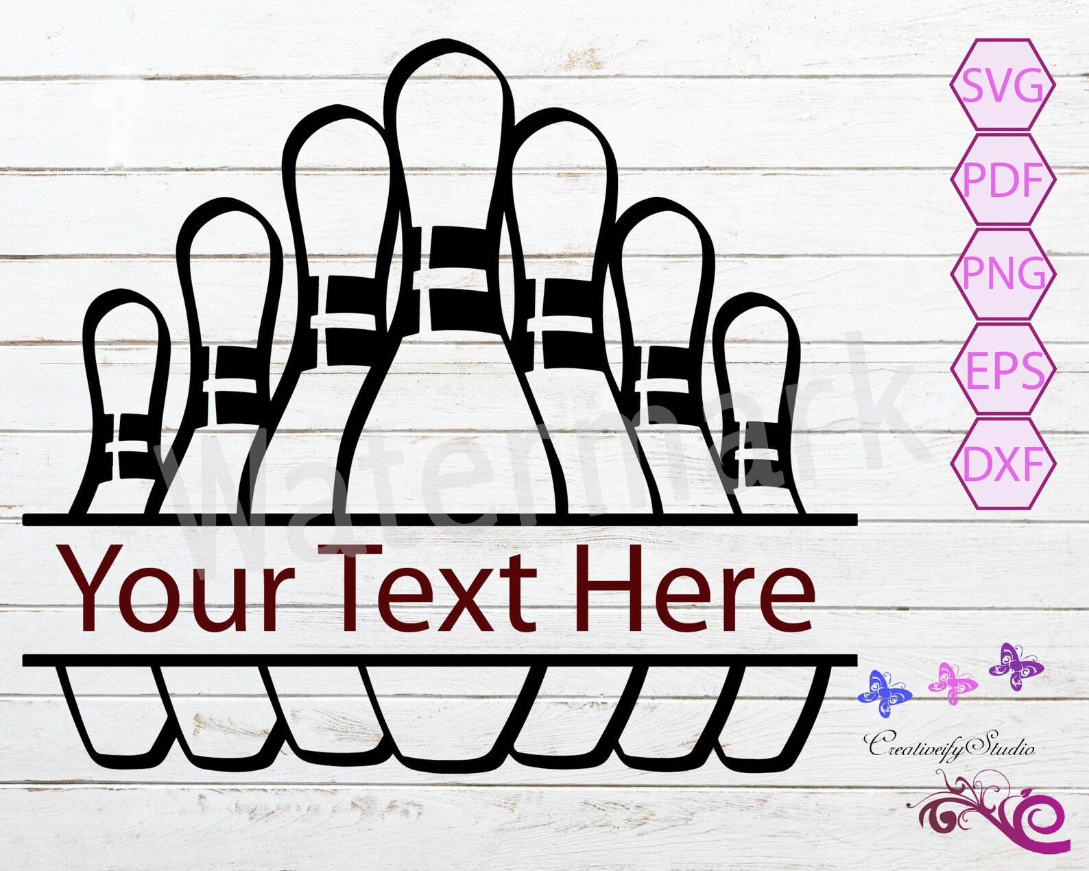 Bowling Pin Monogram SVG Cut File Bowling Monogram Vector - Etsy