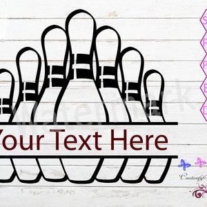 Bowling Pin Monogram SVG Cut File, Bowling Monogram Vector, Bowling ...