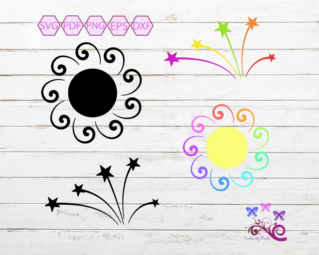 Sun and Star Burst SVG, Sublimation Art, Sun and Star Bundle, Wall ...