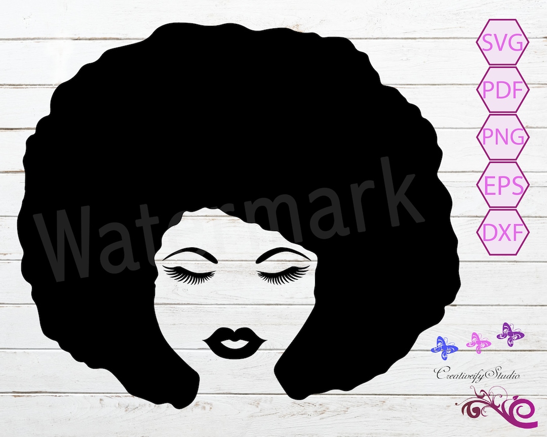 Afro SVG, African American Woman SVG, Black Woman SVG, Afro Girl Svg ...