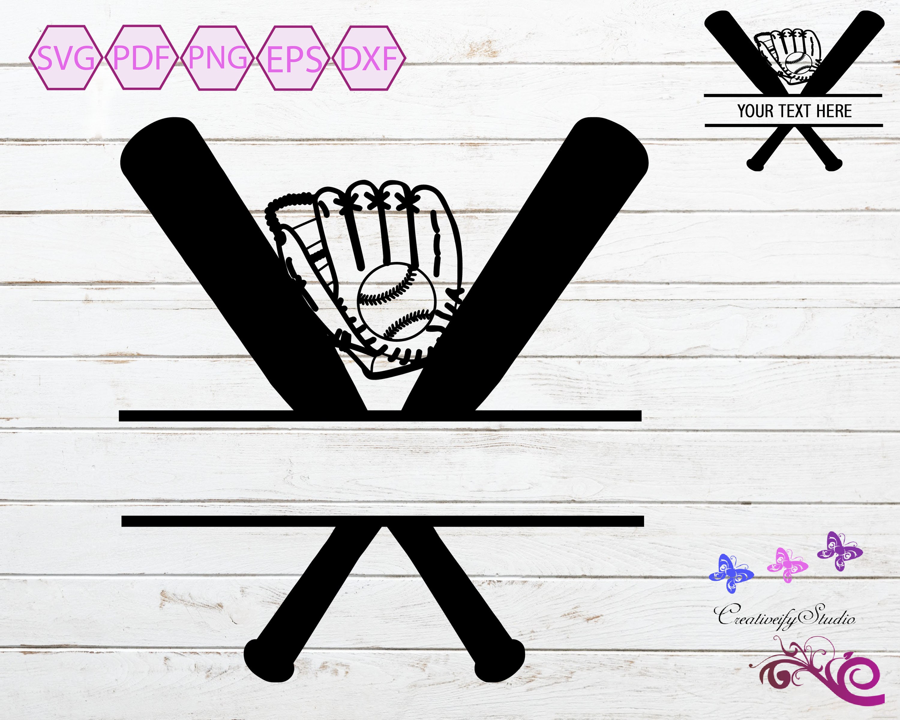 Baseball Split Monogram SVG Baseball Glove Baseball SVG - Etsy