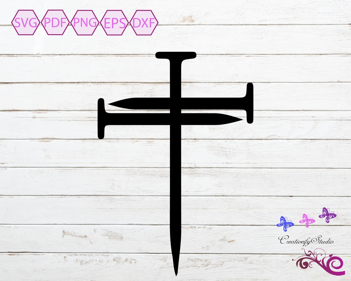 Nail Cross SVG, Religious Cross, Crucifixion SVG, Three Nails, Church ...