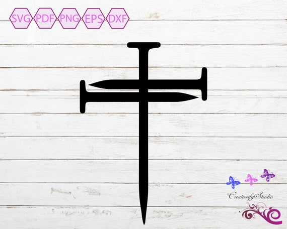 Nail Cross SVG Religious Cross Crucifixion SVG Three Nails | Etsy
