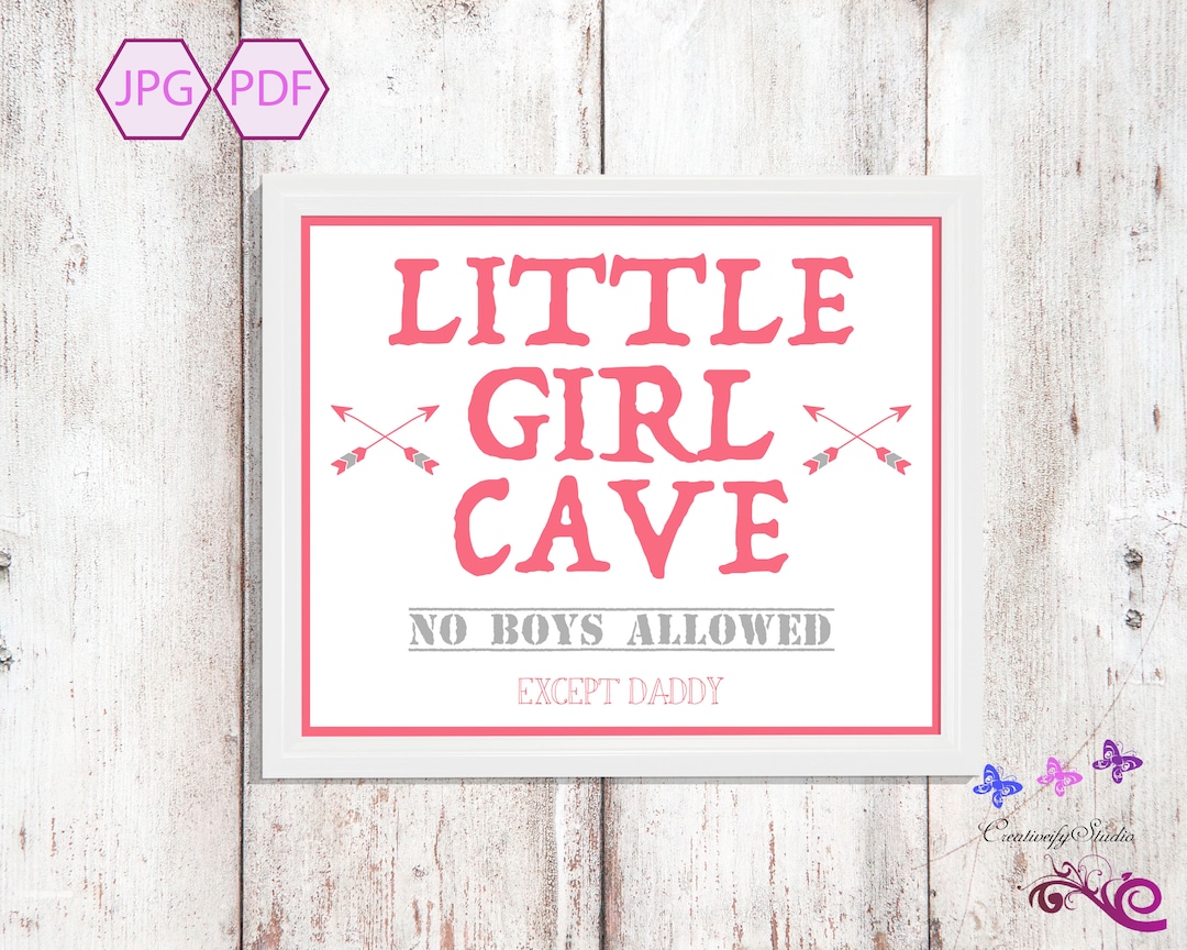 Little Girl Cave, Girl Birthday Gift, Girls Room Decor, Cave Door Sign ...