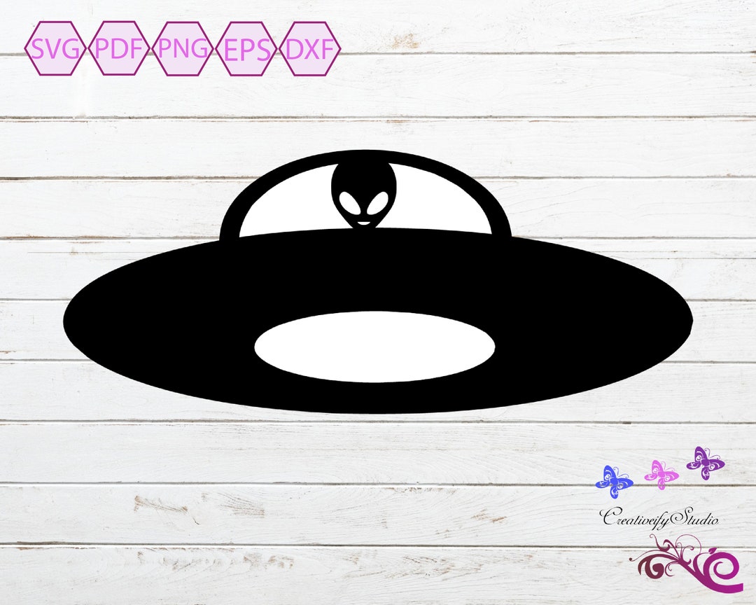 UFO SVG, Spaceship SVG, Ufo Vector, Outer Space, Alien Ship, Science ...