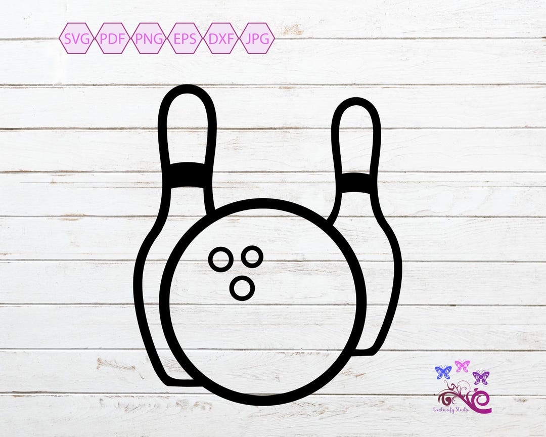 Bowling Ball and Pins SVG, Bowling Alley, Indoor Sport, Spare or Strike ...