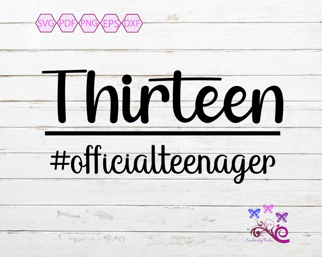 Teenager SVG, Finally 13, Officially Teenager, 13th Birthday, Hello 13 ...