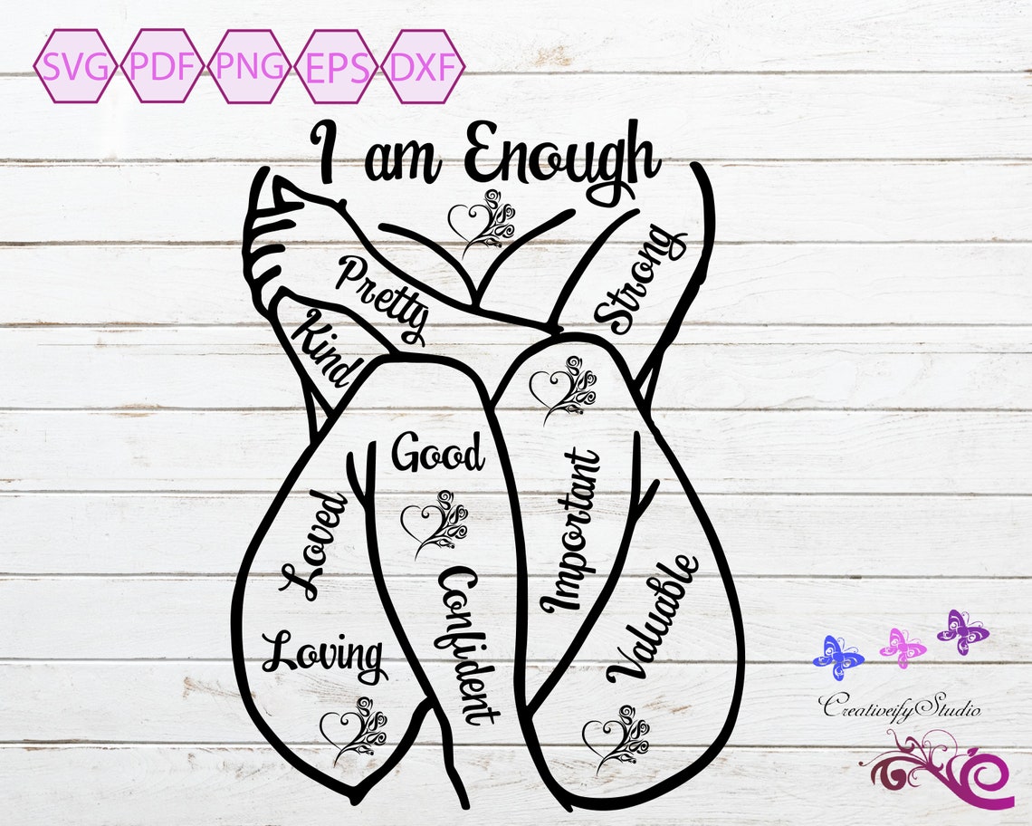 I Am Enough Kind Strong Woman Body Positive Attractive - Etsy