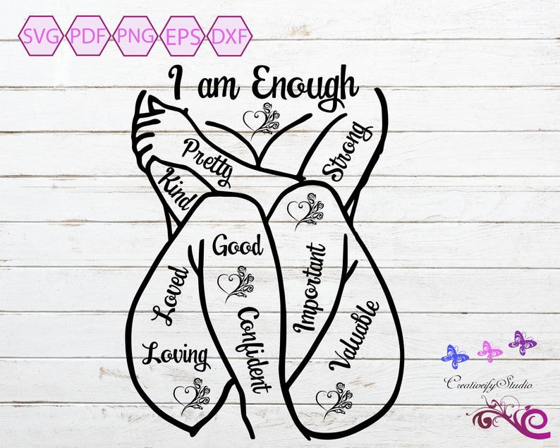 I Am Enough Kind Strong Woman Body Positive Attractive - Etsy
